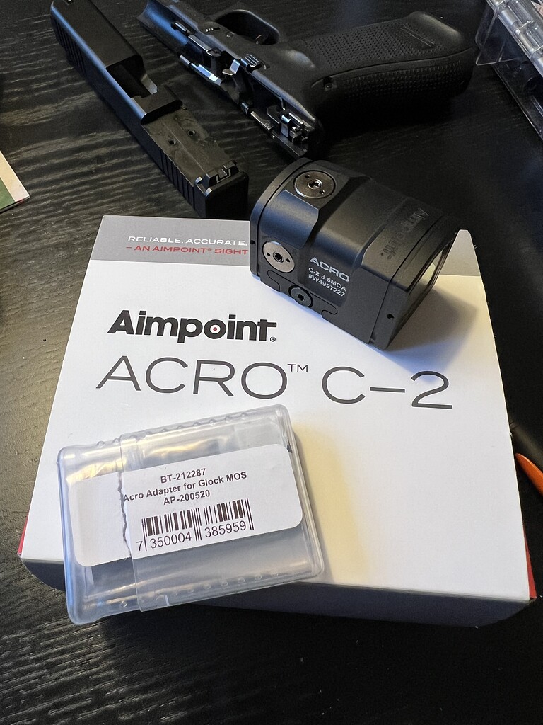 Aimpoint Acro C2 inkl Glock MOS adapterplatta - Tillbehör Säljes ...