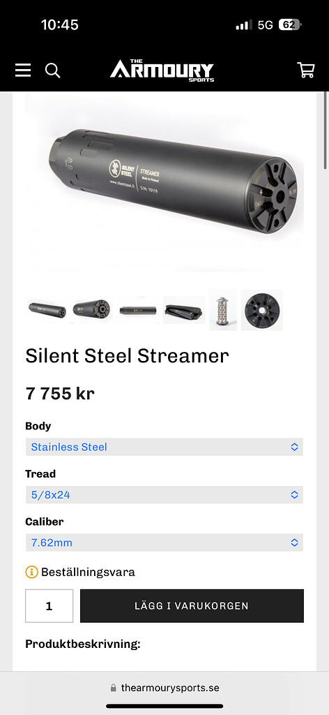 Silent steel Steamer 7.62 - Tillbehör Säljes - skytteforum.com